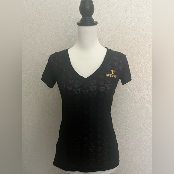 Guinness | Tops | Guinness Black Vneck Shirt Size Small Burnout Harps ...